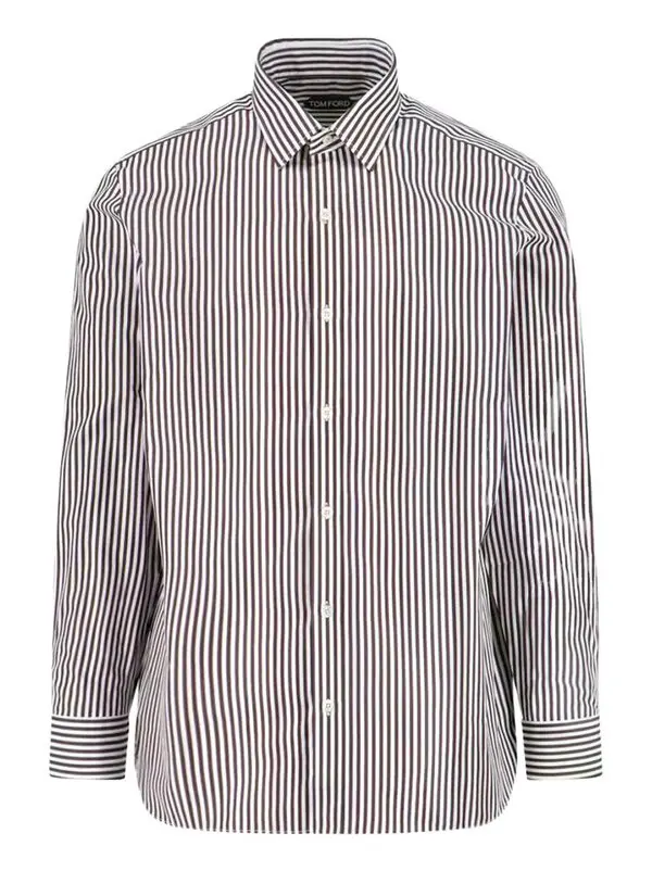 TOM FORD Striped Shirt - Brown