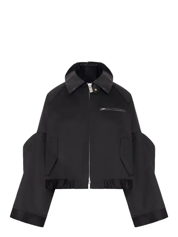 Sacai Zip Cropped Jacket - Black