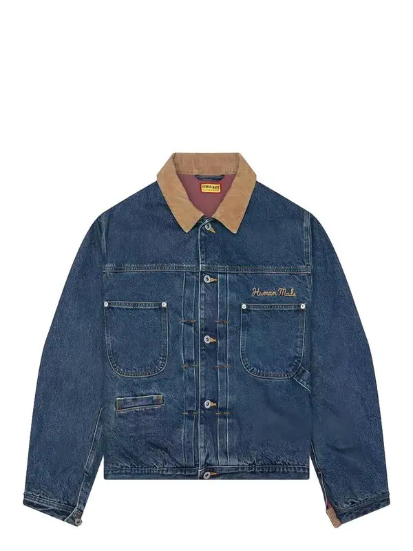 HUMAN MADE Corduroy-collar Denim Jacket - Blue