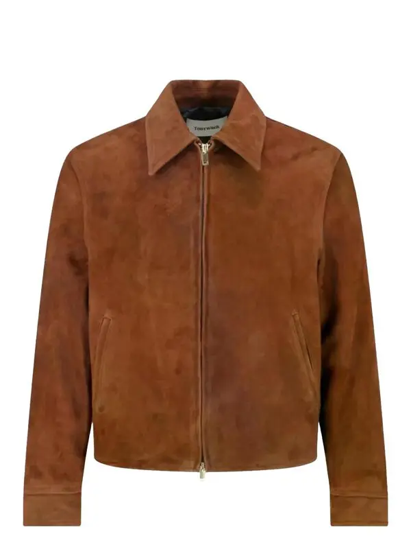 TONYWACK Suede Zip Jacket - Brown