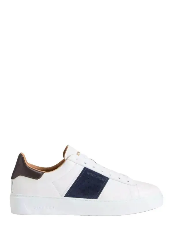 Woolrich Classic Band Court Leather Sneakers - White