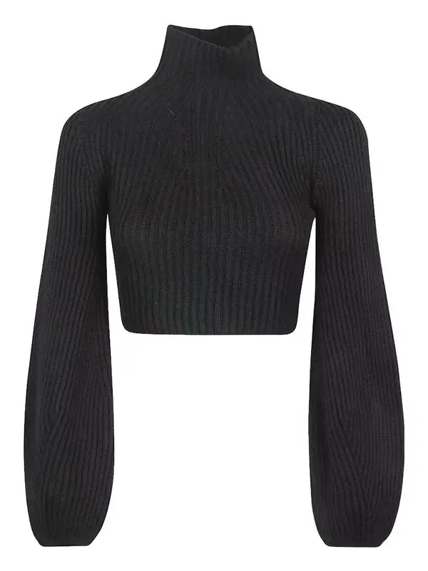 Max Mara Flared Sleeve Roll-neck Sweater - Black