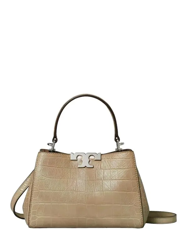 Tory Burch Mini Eleanor Croc-embossed Satchel - Neutrals