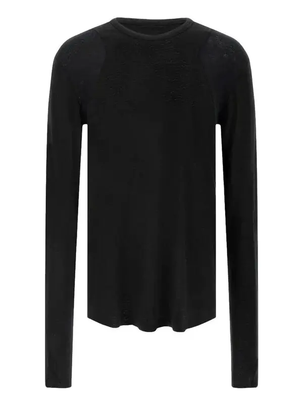 THOM KROM Ribbed Raw-cut T-shirt - Black