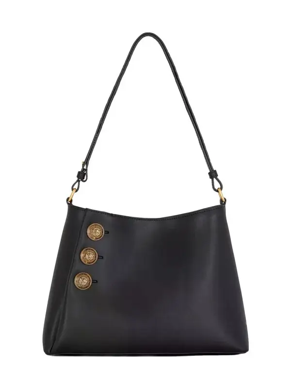 Balmain Emblème Leather Shoulder Bag - Black
