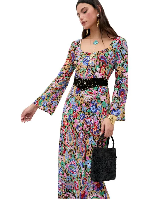 Rixo Noraya Cara Floral Leopard Maxi Dress - Multi