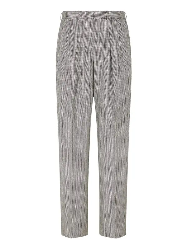 TOM FORD Silk Tailored Trousers - Black