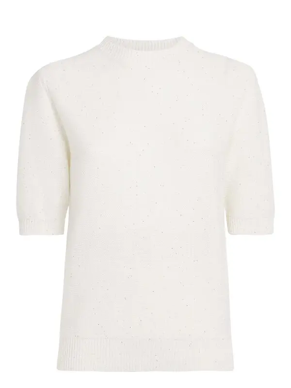 Fabiana Filippi Cotton-blend Sequin Sweater - White