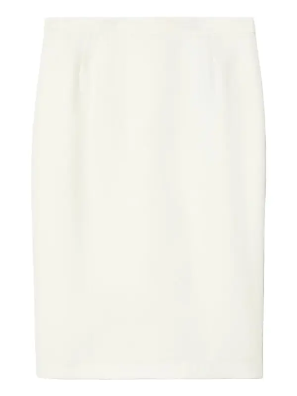 Marina Rinaldi Linen Pencil Midi Skirt - White