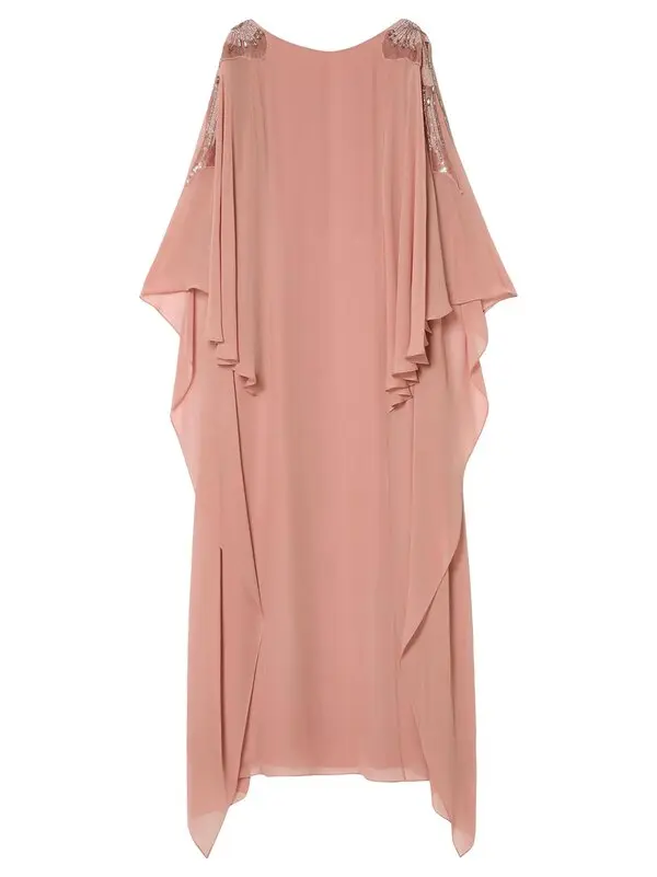 Marina Rinaldi Embellished Caped Gown - Pink
