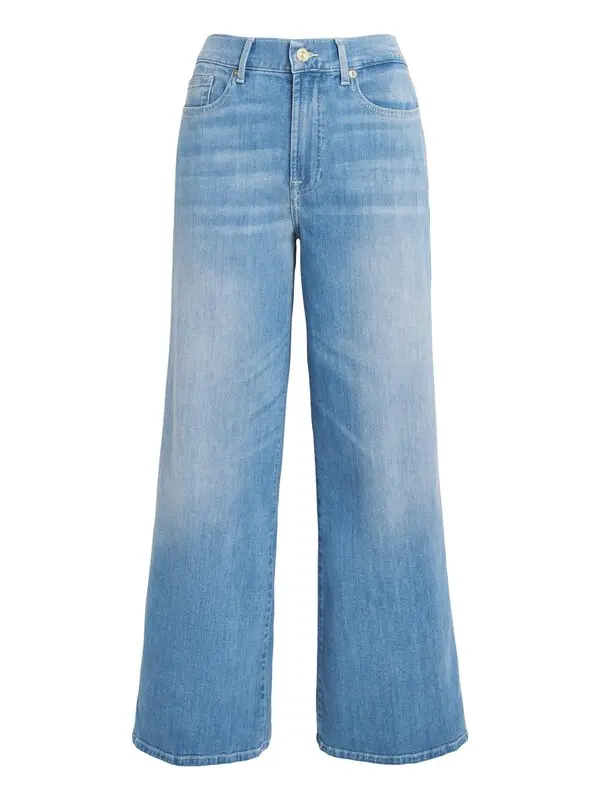 7 For All Mankind Lotta Cropped Flared Jeans - White