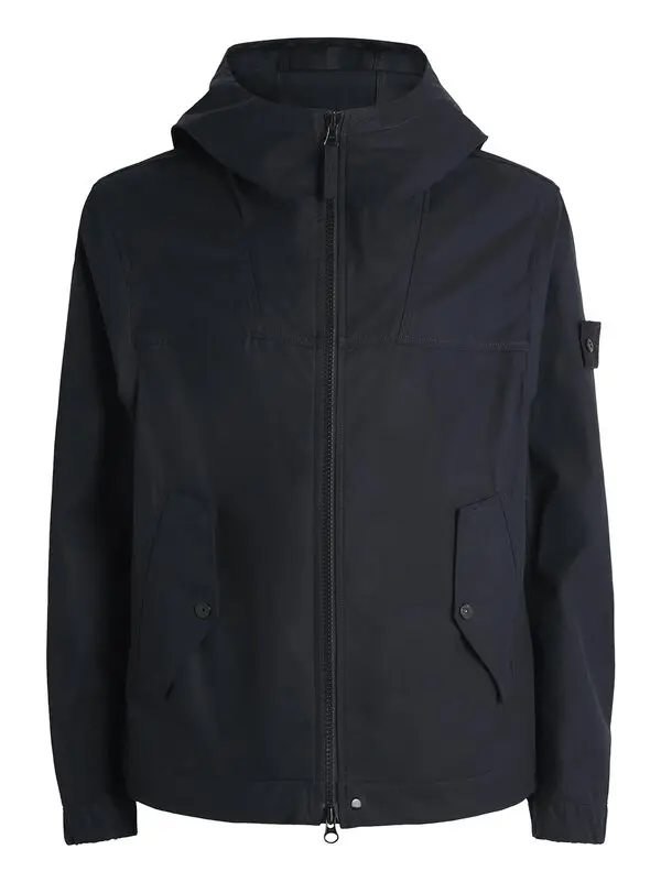 Stone Island Cotton Ghost Hooded Jacket - Black