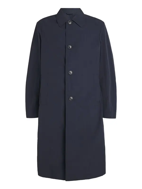 Dries Van Noten Water-repellent Crinkled Nylon Car Coat - Navy