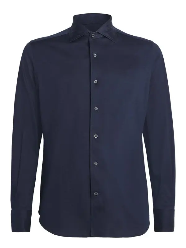 Corneliani Cotton Jersey Shirt - Navy