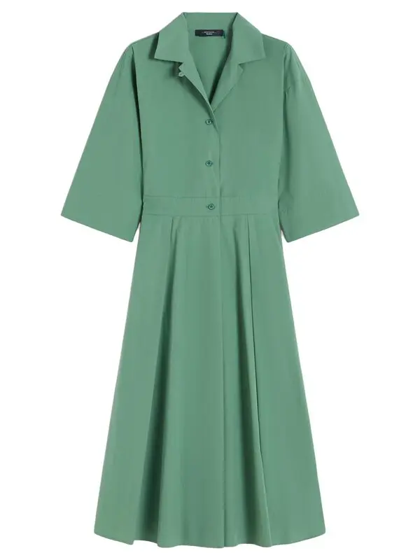 Max Mara Cotton Midi Shirt Dress - Green
