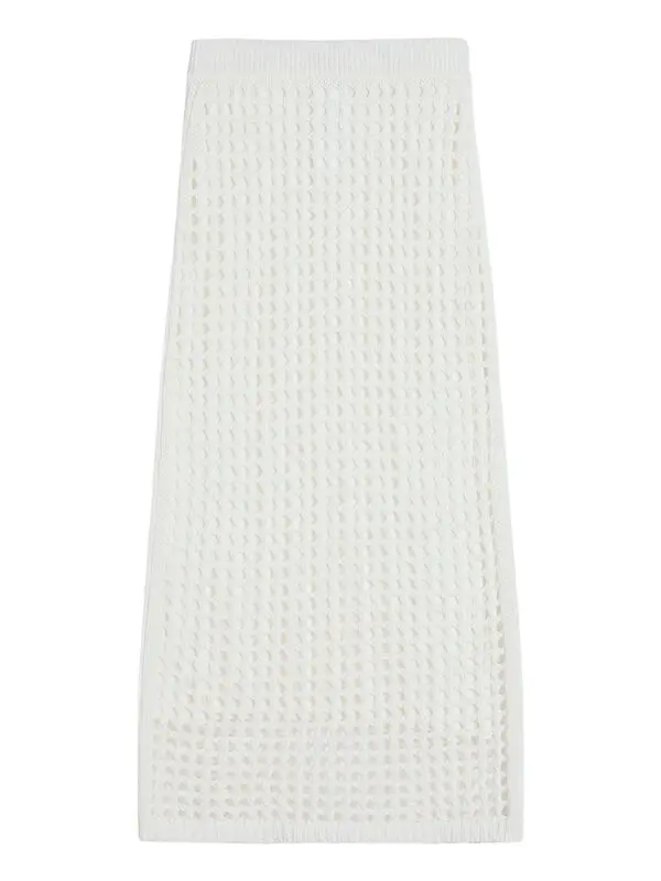 Max Mara Cotton Knit Midi Skirt - White