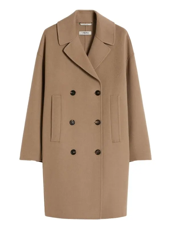 Max Mara Virgin Wool Midi-length Coat - Beige