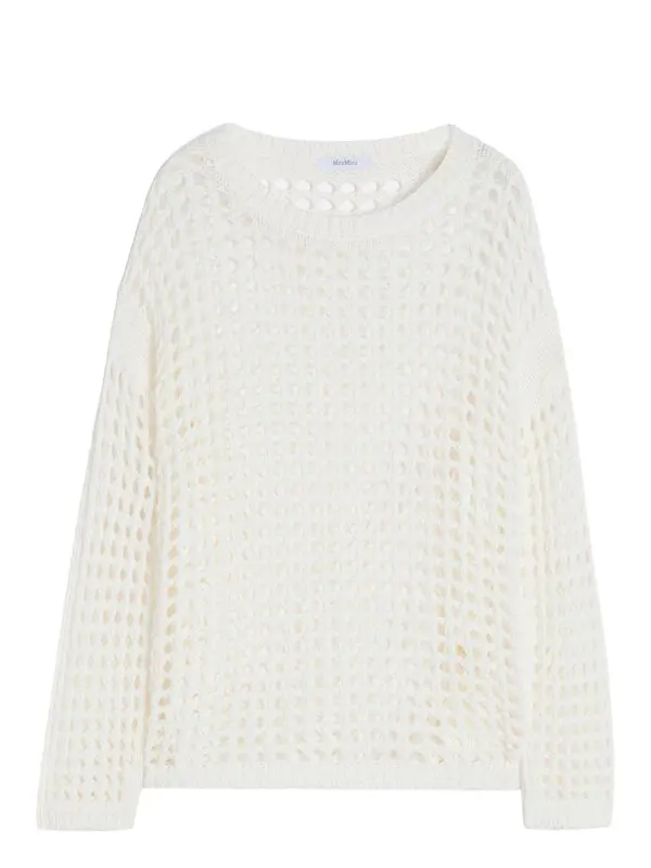 Max Mara Cotton Open-knit Sweater - White