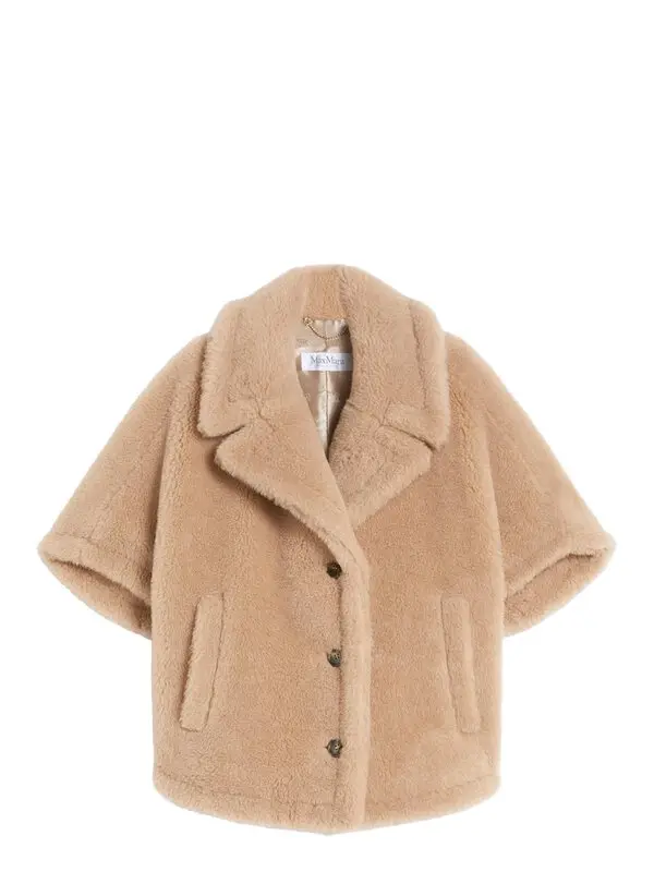 Max Mara Alpaca, Cashmere, And Silk Teddy Cape - Beige