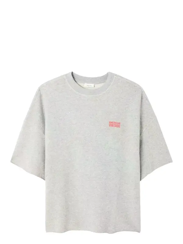 American Vintage Nyzzow Logo-print T-shirt - Grey