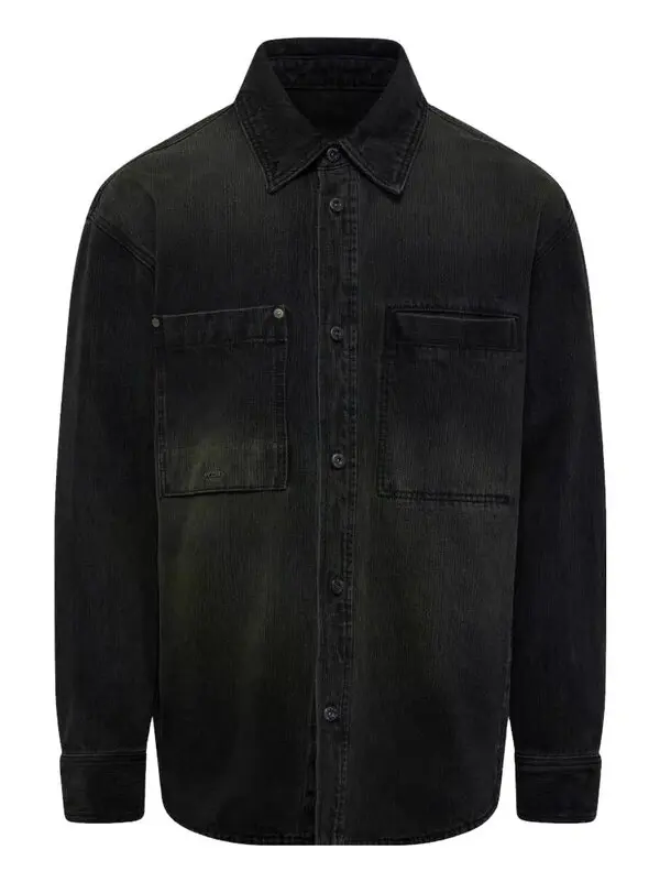 WOOYOUNGMI Washed Denim Shirt - Grey