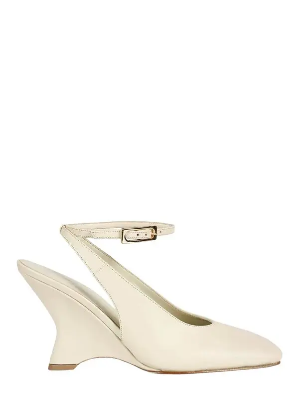 GIABORGHINI Square Toe Ankle Strap Heeled Pumps - Neutrals