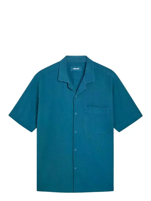 Labo.art Seersucker Pocket Button Shirt - Blue