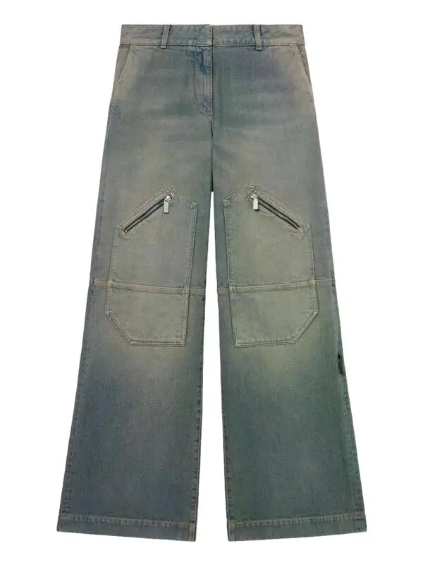 Off-White Zip-pocket Wide-leg Jeans - Blue