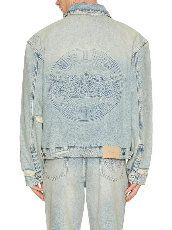 REPRESENT X Guns N' Roses Denim Jacket - Light Vintage Blue