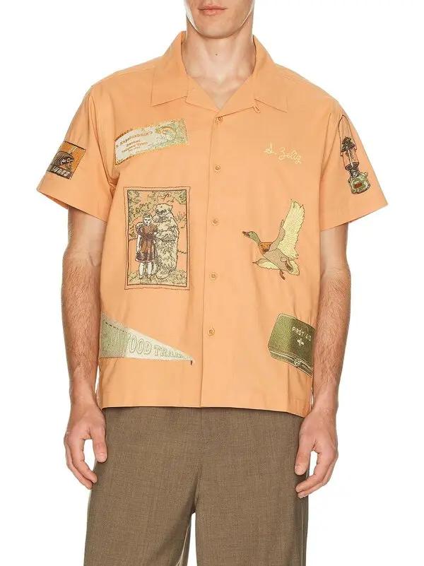 SAMUEL ZELIG Trail Camp Shirt In Orange - Sunset