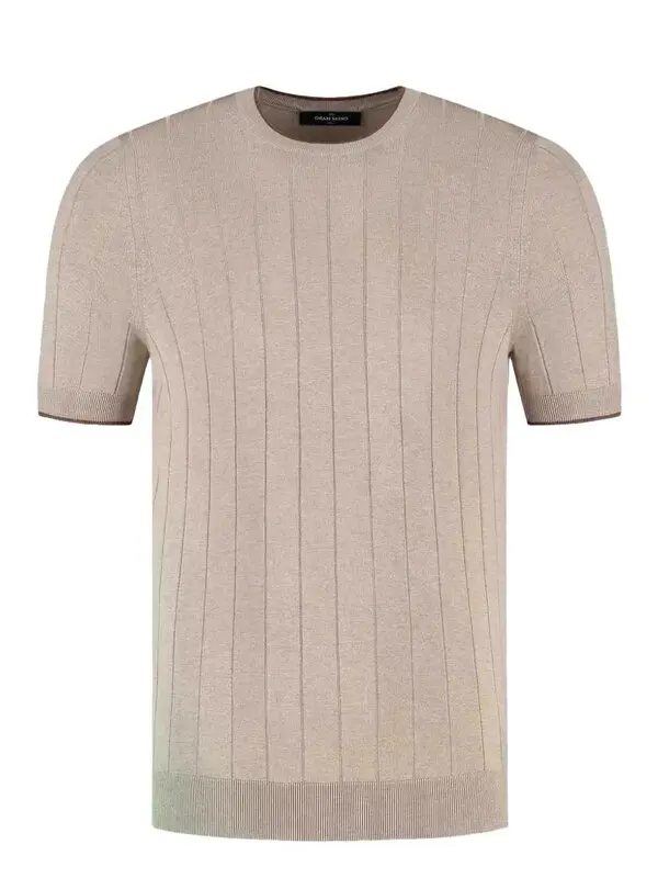 GRAN SASSO Ribbed-hem T-shirt - Neutrals