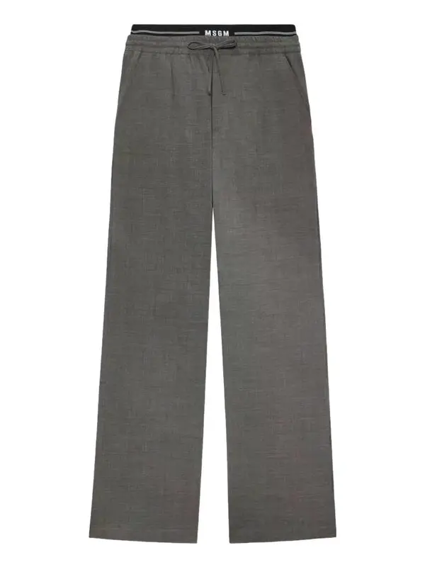 MSGM Drawstring Wide Leg Track Pants - Grey