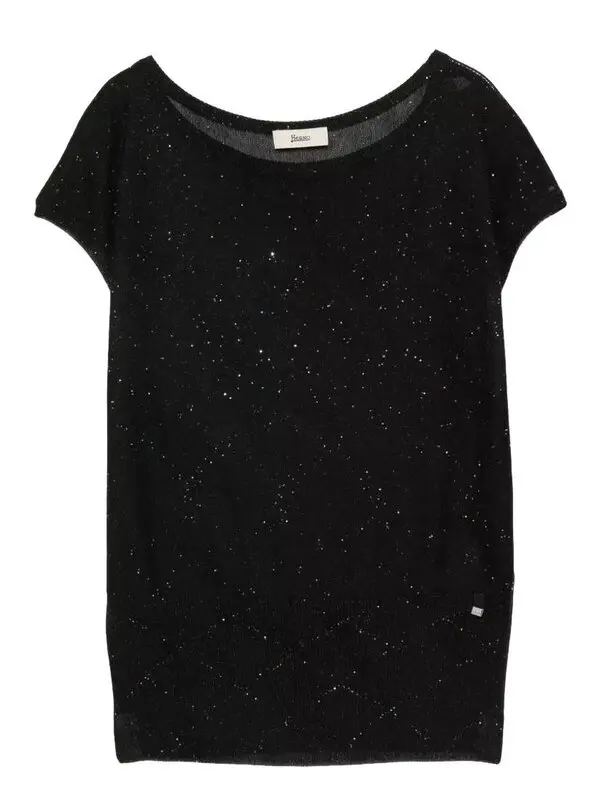 Herno Round-neck Embellished T-shirt - Black
