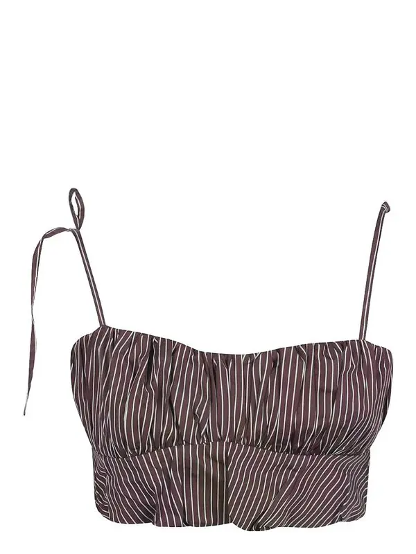 Faithfull The Brand Pelea Pinstripe-pattern Top - Red