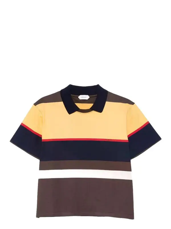Versace Striped Polo Shirt - Brown