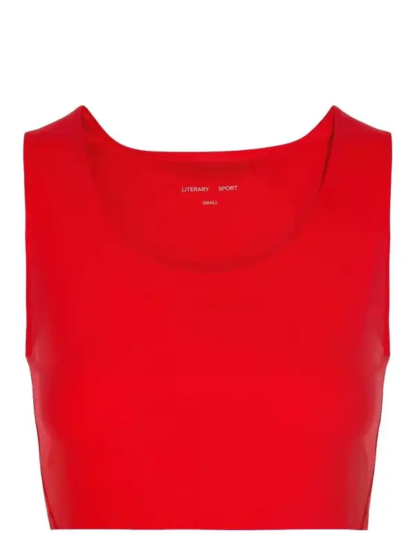 LITERARY SPORT Scoop-neck Bra - Red