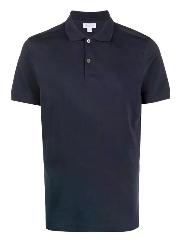 Sunspel Short-sleeve Cotton Polo Shirt - Blue
