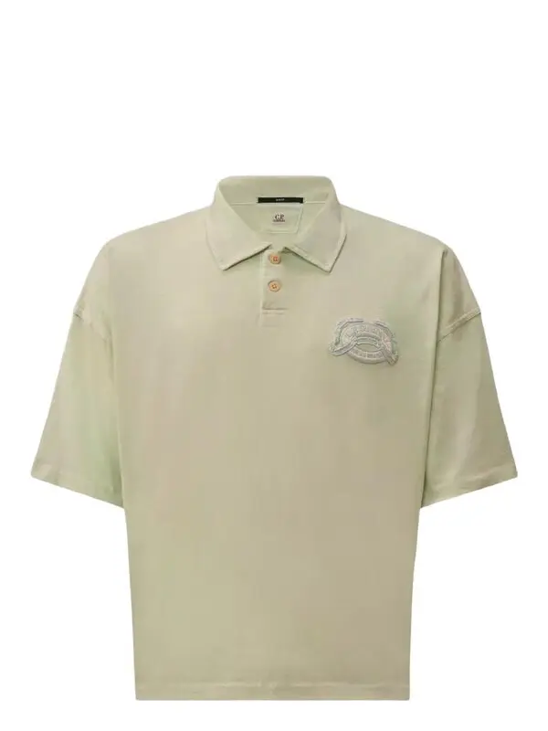 C.P. COMPANY Logo-embroidered Polo Shirt - Green
