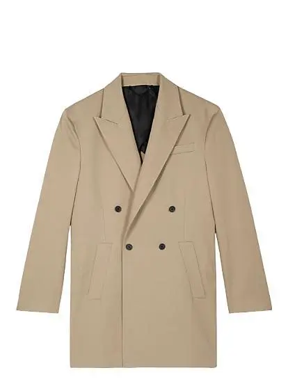 The Kooples Peak-lapel Double-breasted Cotton Jacket - Sand