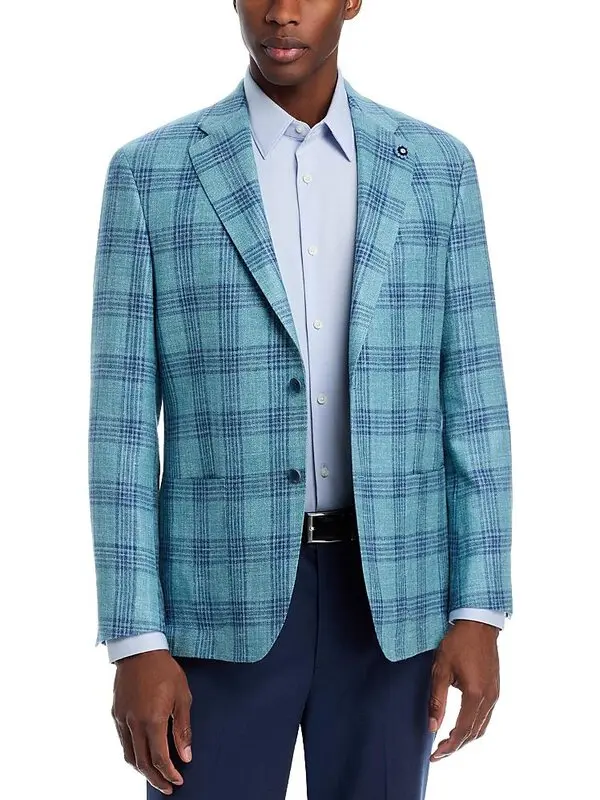 Hart Schaffner Marx Classic Fit Plaid Sport Coat - Blue