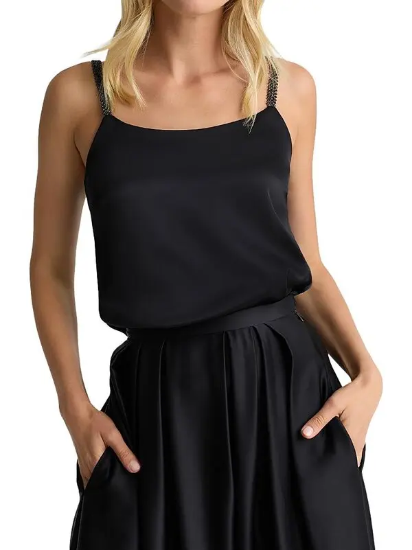 St. John Liquid Satin Camisole - Black