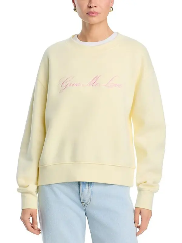 AGOLDE Give Me Love Embroidered Sweatshirt - Pale Yellow