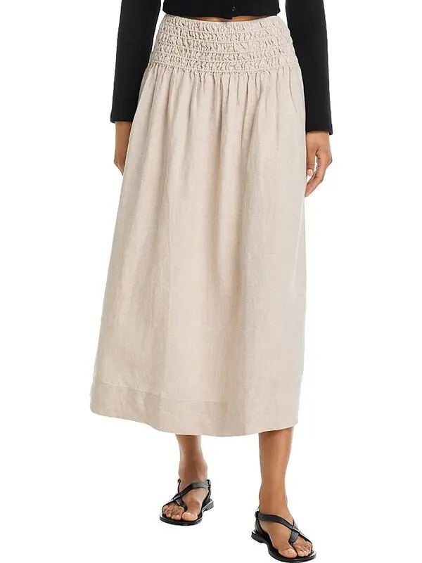 Rails Alessa Linen Midi Skirt - Heathered Flax