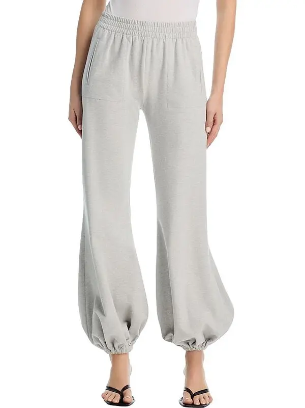 Norma Kamali Boyfriend Puff Jogger Pants - Light Heather Grey