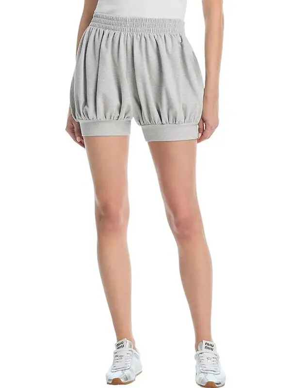 Norma Kamali Boyfriend Puff Shorts - Light Heather Grey