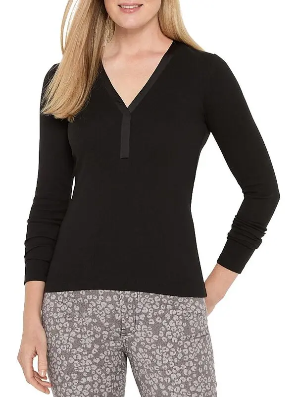 NIC+ZOE Knit Top - Black Onyx