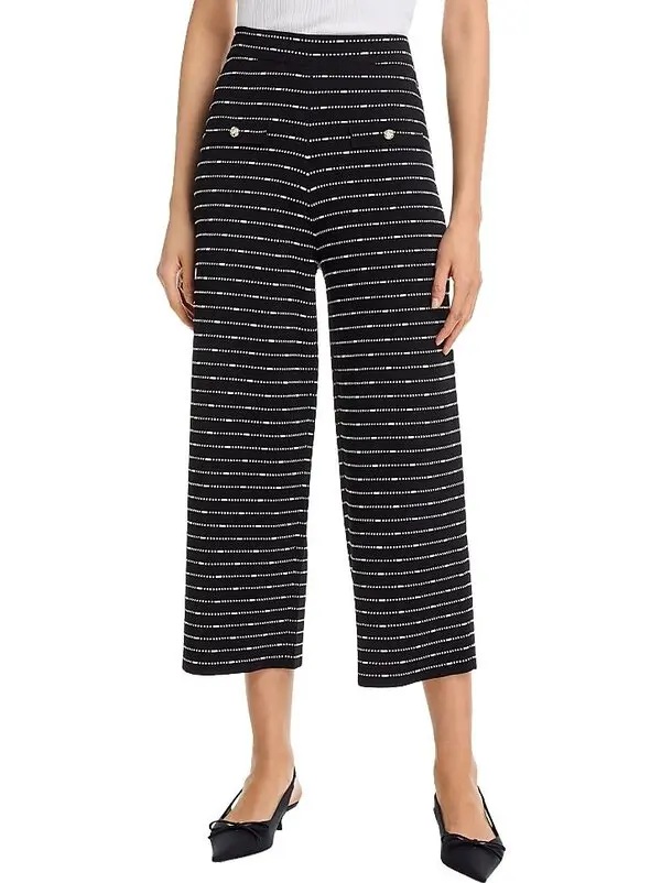MILLY Lettie Knit Pants - Black/white