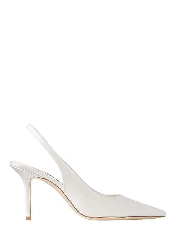 JIMMY CHOO Love Sb 85 Satin Slingback Pumps - Ivory