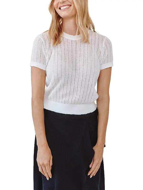 Bella Dahl Short Sleeve Sweater Top - White