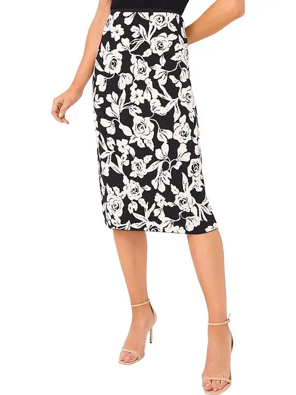 Ted Baker London Jacquard Midi Skirt - Rich Black